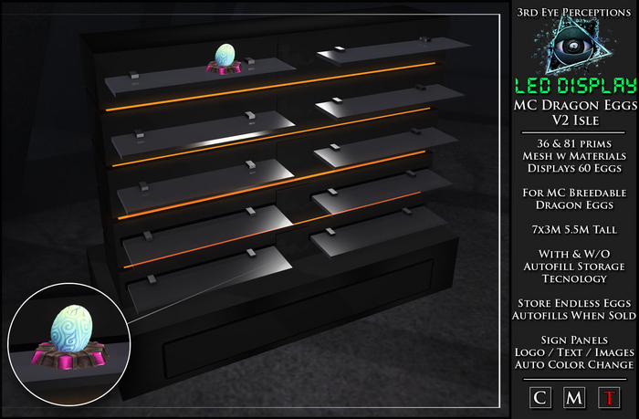 Second Life Marketplace - Dragon Egg LED Isle Display v2